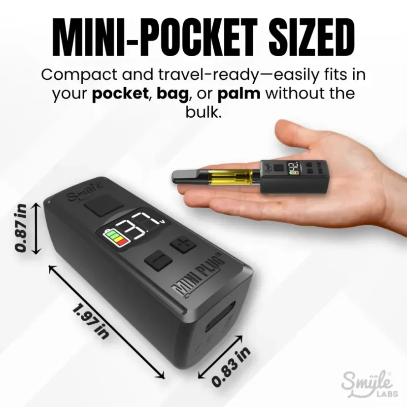 Smyle Labs Mini Plug 510 Cart Battery with Built-in USB-C Cable ...