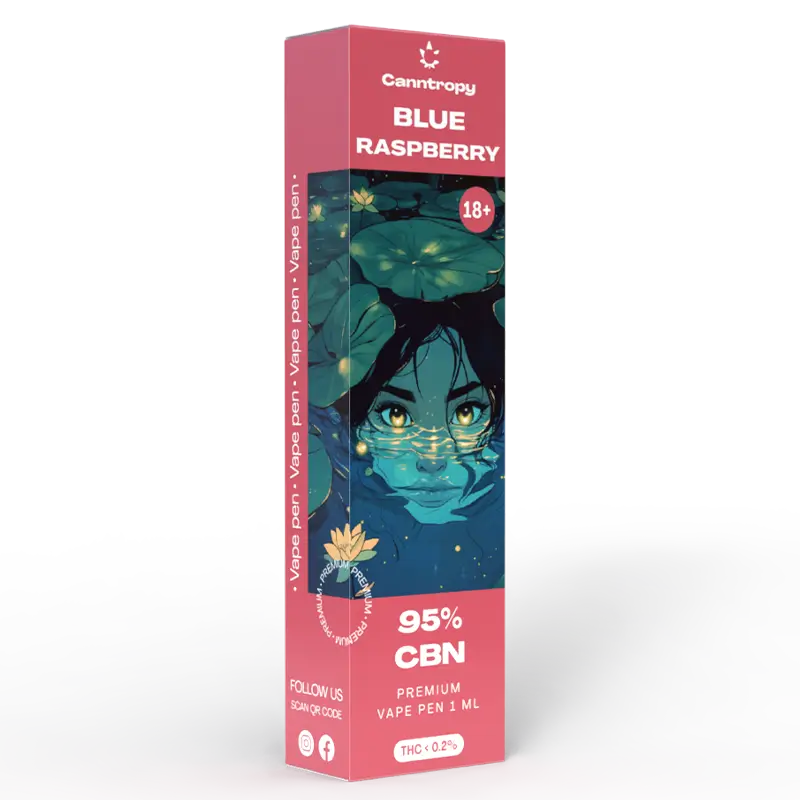 Canntropy CBN Vape Pen Blue Raspberry, 95 % CBN, 1ml